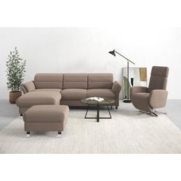 Sit & More sit&more Ecksofa &raquo;Grenoble L-Form mit Federkern&laquo; wahlweise mit Schlaffunktion, Bettkasten, Arm- und Kopfteilverstellung grau B/H/T: 251cm x 85cm x 