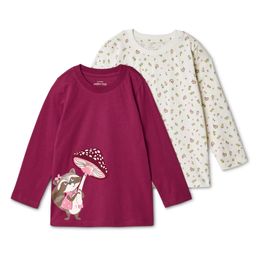 Tchibo - 2 Kinder-Langarmshirts - M&auml;dchen - Gr. 98/104 - creme