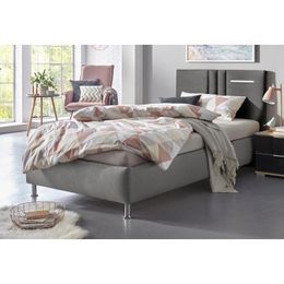 Westfalia Schlafkomfort Polsterbett &raquo;Elba&laquo; wahlweise mit LED-Beleuchtung grau Bezug Bett: Microfaser (100% Polyester) oder Strukturstoff (77% Polyester, 23% Viskose);Bonnell-