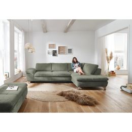 Die PlanBar Ecksofa &raquo;Ottomane MP-IN14007 L-Form, Breite 306 cm&laquo; wahlweise mit Schlaffunktion und verstellbaren Kopfst&uuml;tzen 100% Polyester B/H/T: 306cm