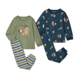 Tchibo - 2 Kinder-Pyjamas - Jungen - Gr. 134/140 - dunkelblau/print