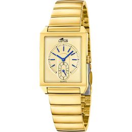 Lotus Unisex Quarzuhr &raquo;Square Series&laquo; Armbanduhr, Damenuhr, Herrenuhr, Edelstahlarmband, analog gold Einheitsgr&ouml;&szlig;e