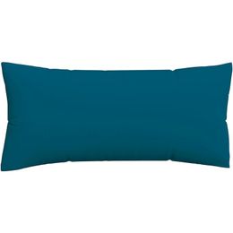 Schlafgut Kissenbezug &raquo;Premium Kissenbezug Woven Satin (1 St)&laquo; Ton-in-Ton Rei&szlig;verschluss, Fadendichte von 300tc, Uni, OEKO Tex blau Mako-Satin, Obermaterial: 