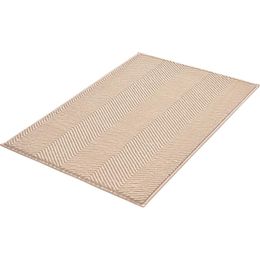 Kleine Wolke Badematte &raquo;Zigzag, Badvorleger, Badezimmer Teppich&laquo; H&ouml;he 10 mm rutschhemmend beschichtet fu&szlig;bodenheizungsgeeignet Badteppich, Uni-Farben, modernes 