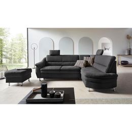 OTTO home Ecksofa &raquo;Cardoso L-Form&laquo; Federkern, wahlweise mit Bett, Schubkasten grau Struktur impr&auml;gniert (100% Polyester);Luxus-Microfaser ALTARA 