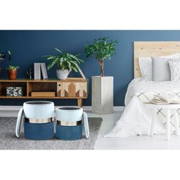 Kayoom Stauraumhocker &raquo;Hocker Zora 125 2er-Set, samtweicher Stoffbezug,runde elegante Form&laquo; Set, 2 Stk. tlg. edles Design mit Metallring, gepolstert, mit 