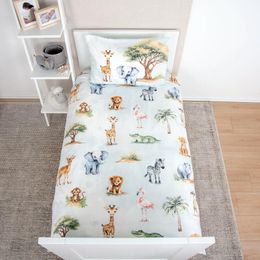 Baby Best Babybettw&auml;sche &raquo; Safari&laquo; 2 Stk. bunt Renforc&eacute;, Obermaterial: 100% Baumwolle B/L: 100cm x 135cm, 1 Stk., 1 Stk., Renforc&eacute;, B/L: 40cm x 60cm, 2 Stk.