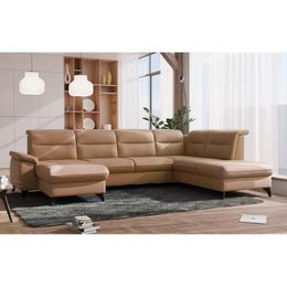 Sit & More sit&more Wohnlandschaft &raquo;Astoria U-Form&laquo; wahlweise mit motorischer Relaxfunktion braun 100% Polyester B/H/T: 329cm x 91cm x 225cm, Luxus-Microfaser 
