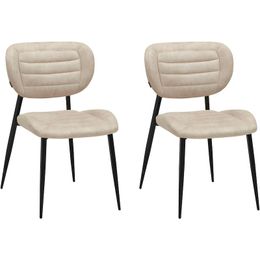 OMG Design Esszimmerstuhl &raquo;Rikki&laquo; (Set) 2 Stk.bequemer Polsterstuhl in modernen Farben beige Stoff B/H/T: 52cm x 84cm x 62cm, 2 Stk., Stoff uni