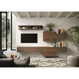 Home Affaire Wohnwand &raquo;Infinity, 6tlg. Breite 262 cm, H&ouml;he variabel, Schrankwand, Anbauwand&laquo; braun Holzwerkstoff B/H/T: 262cmcm x 185cmcm x 30cmcm