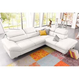 COTTA Ecksofa &raquo;Driver L-Form, B: 265 cm&laquo; Kopfteilverstellung, optional Schlaffunktion & Bettkasten wei&szlig; Kunstleder SOFTLUX ;LEDER BEEFY (ein 