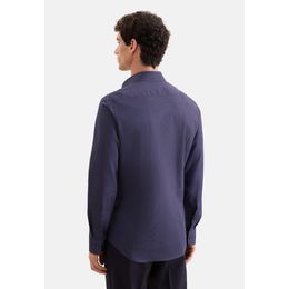 Seidensticker Herren Businesshemd "Schwarze Rose", blau, Gr. 46, bedruckt, 100% Baumwolle, Hemden, Shaped 1/1 Kentkragen Druck