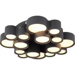 Globo LIGHTING Deckenleuchte &raquo;DARLA&laquo; LED-Modul 1 Stk. Warmwei&szlig; Anthrazit Deckenleuchte, Acrylkristalle klar, dimmbar, 450mm &Oslash; schwarz 1, &Oslash; 45cm H: 