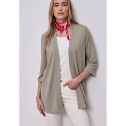 Street One Damen Cardigan, beige, Gr. 34, unifarben, Stoff, 60% Viskose, 40% Polyester, Strickjacken, mit Materialmix