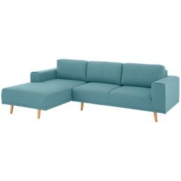 Home Affaire Ecksofa &raquo;Lasse L-Form&laquo; im scandinavischen Stil mit Holzf&uuml;&szlig;en blau Struktur fein( 100% Polyester);Filzoptik (100% Polyester);Luxus-