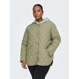Only CARMAKOMA Damen Steppjacke "CARRISSO LIFE HOOD QUILT JACKET OTW", gr&uuml;n, Gr. M, unifarben, Steppware, Obermaterial: 100% Polyester, Jacken