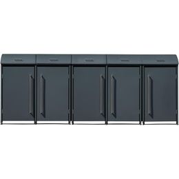 WESTMANN M&uuml;lltonnenbox &raquo;Moderna 5&laquo; Platz f&uuml;r 5 M&uuml;lltonnen je 240 L, BxHxT: 350x83x135 cm grau Metall, Stahl Einheitsgr&ouml;&szlig;e
