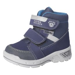 Damen Winterstiefel "Flo WMS: mittel", Pepino BY RICOSTA, Gr. 24, blau, Lederimitat, Textil, Schuhe, Klettschuh mit Warmfutter, Gr&ouml;&szlig;enschablone zum
