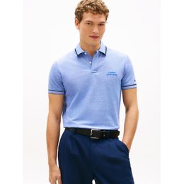 Tommy Hilfiger Herren Poloshirt "OXFORD TWO TONE REGULAR PLACKET", blau, Gr. L, unifarben, Jersey, Obermaterial: 100% Baumwolle, Shirts, Regular fit