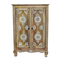 OTTO home Highboard &raquo;Gullaba&laquo; Kommode, Hand bemalt, Breite/H&ouml;he 80/120 cm braun B/H/T: 80cm x 120cm x 40cm, Mango, 2 Stk.