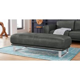 W.Schillig Hocker &raquo;montanaa&laquo; mit Metallkufen in Chrom gl&auml;nzend, Breite 141 cm grau B/H/T: 141cm x 42cm x 61cm, Longlife Xtra-Leder Z69