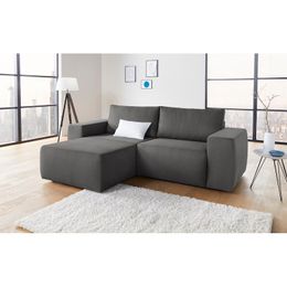LOOKS by Wolfgang Joop Ecksofa &raquo;LooksII kubisch, bequem, strapazierf&auml;hige Bez&uuml;ge, Breite 242cm, L-Form&laquo; geradlinig und komfortabel grau Feinstruktur 