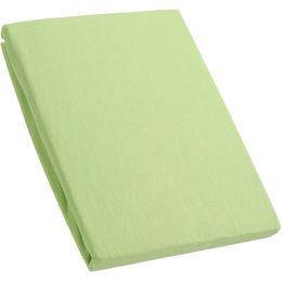 Kum Spannbettlaken &raquo;Premium Jersey Spannbetttuch&laquo; bis ca. 30 cm Matratzenh&ouml;he gr&uuml;n Jersey, Obermaterial: 95% Baumwolle, 5% Elasthan B/L: 200cm, 1 Stk.