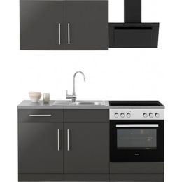 Wiho-K&uuml;chen wiho K&uuml;chen Pantryk&uuml;che &raquo;Cali&laquo; wahlweise mit E-Ger&auml;ten, Breite 160 cm grau B/H/T: 160cm x 60cm,mit E-Ger&auml;te