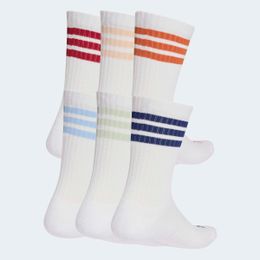 Damen Funktionssocken "3S ESS C CRW 6P", adidas Performance, Gr. XLwei&szlig;, active maroon, fox orange, dunkelblau, Obermaterial: 59% Baumwolle, 37%