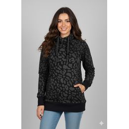 Ragwear Damen Sweatshirt "NESKA LEO O", schwarz, Gr. XS, bedruckt, gemustert, Sweatware, Obermaterial: 70% Baumwolle, 30% Polyester, Sweatshirts, mit