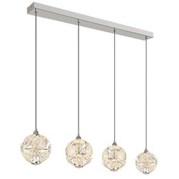 Globo LIGHTING H&auml;ngeleuchte &raquo;VIRINA&laquo; LED-Modul 1 Stk. Warmwei&szlig; H&auml;ngelampe Esszimmer-Leuchte Esstischleuchte Wohnzimmer silber H: 150cm, 1 Stk.
