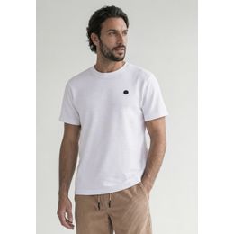 Street One MEN Herren T-Shirt, wei&szlig;, Gr. M, unifarben, Web, 96% Baumwolle, 4% Polyester, Shirts, mit Rundhalsausschnitt