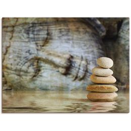 Artland Leinwandbild &raquo;Wassertempel&laquo; Zen 1 Stk. tlg. auf Holzrahmen gespannt braun Leinwand B/H/T: 120cm x 90cm, Leinwandbild Zen, 1 Stk.