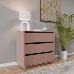 FORTE Kommode &raquo;Tahoe Kommode, 3 Schubk&auml;sten, grifflos, Stauraum&laquo; B/H/T 93,5/86,7/41,4 cm viel Stauraum rosa Spanplatte B/H/T: 93,5cm x 86,7cm x 41,4cm