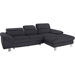 COTTA Ecksofa &raquo;Driver L-Form&laquo; mit Kopfteilverstellung, wahlweise mit Schlaffunktion & Bettkasten grau Struktur (100% Polyester);Chenille (90% 