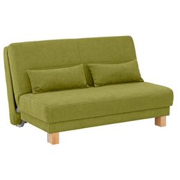 Home Affaire Schlafsofa &raquo;Gina&laquo; vom Sofa zum Bett mit einem Handgriff, in 4 Breiten, Nierenkissen gr&uuml;n Chenille (100% Polyester) B/H/T: 140cm x 86cm x 
