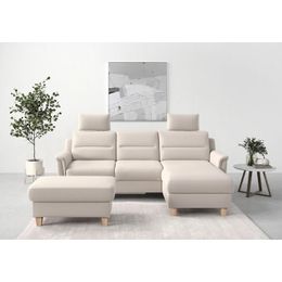 Sit & More sit&more Ecksofa &raquo;Far&ouml; L-Form&laquo; inklusive Federkern, wahlweise mit Schlaffunktion und Bettkasten grau B/H/T: 234cm x 90cm x 168cm, Luxus-Microfaser 