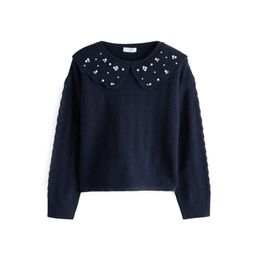 Next Pullover M&auml;dchen Gr&ouml;&szlig;e 134 navy / perlwei&szlig;