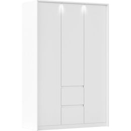 Rauch Dreht&uuml;renschrank &raquo;Mainz mit Passepartout&laquo; optional mit Beleuchtung, Au&szlig;ent&uuml;ren mit Push-to-Open Funktion wei&szlig; Holzwerkstoff B/H/T: 141cm x 212cm