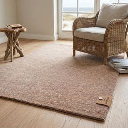 Sansibar Wollteppich &raquo;List, Handwebteppich&laquo; rechteckig 13 mm H&ouml;he reine Wolle, meliert, handgewebt, Wohnzimmer beige Schurwolle B : 60cm 1 Stk., 13mm, L: 90cm