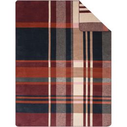 Ibena Wohndecke &raquo;Wohndecke Falkland&laquo; mit zeitlosem Karo-Design rot Baumwolle, Polyacryl, Polyester B/L: 150cm x 200cm