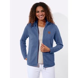 Casual Looks Damen Shirtjacke "Shirtjacke", blau, Gr. 40, unifarben, 55% Viskose, 43% Polyester, 2% Elasthan, Shirts