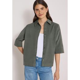 Cecil Damen Hemdbluse, gr&uuml;n, Gr. XXXL, unifarben, Web, 100% Baumwolle, Blusen, in Unifarbe