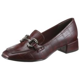 Tamaris Damen Slipper, Gr. 38, rot, Lederimitat, gemustert, leicht gl&auml;nzend, festlich, Schuhe, Slipper, Abendschuh mit eleganter Zierschnalle
