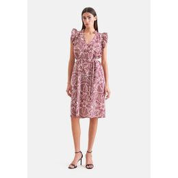 Seidensticker Damen Sommerkleid, rosa, Gr. 44, bedruckt, 85% Viskose, 15% Polyamid, Kleider, Ohne Arm V-Neck Druck