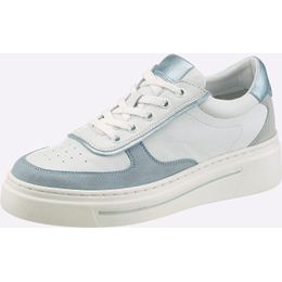Heine Damen Sneaker, Gr. 36, blau, Glattleder, Leder, Veloursleder, Schuhe