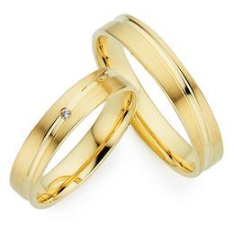 Phoenix PH&Ouml;NIX Damen Trauring "Schmuck Partnerring Ehering Verlobungsring Freundschaftsring", 67, ohne Brillant, Silber 925 (Sterlingsilber), 4mm, gold,
