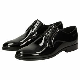 Sioux Herren Schn&uuml;rschuh "Jaromir-702", Gr. 46,5, schwarz, Obermaterial: 100% Kalbslackleder CAPA. 100% Rindsleder Leather cow., Schuhe