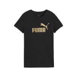 Puma Damen T-Shirt "ESS METALLIC No. 1 Logo T-Shirt Damen", schwarz, Gr. XL, Obermaterial: 100% Baumwolle. Rippe: 80% Baumwolle, 20% Polyester, Shirts
