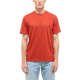 Mustang Herren Kurzarmshirt "Herren Style Austin", rot, Gr. M, Jersey, 100% Baumwolle, Shirts